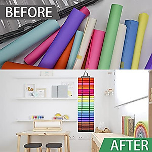 Vinyl Roll Holder, Vinyl Storage Organizer Wall Mount/Over The Door, Vinyl roll Storage, Craft Vinyl Storage Organizer Idea with 50 Compartments
