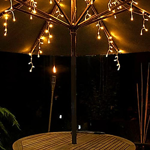 Patio Umbrella Lights, Solar Umbrella Lights with 200LEDs Warm White Lights, String Lights Waterproof Umbrella Pole Solar Lights Perfect for Garden Decor, Backyard, Pool and Beach