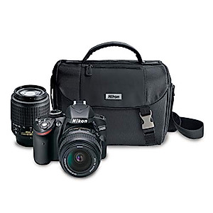 Nikon D3200 24.2 MP CMOS Digital SLR Camera with 18-55mm and 55-200mm Non-VR DX Zoom Lenses Bundle (discontinued by manufacturers) (Renewed)