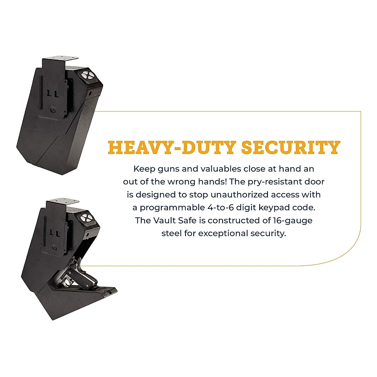 SnapSafe Drop Box Keypad Vault – Keypad Handgun Safe for Handguns – 4-6 Keypad Entry with Backup Keys – Black, Measures 13.5 (H) x 7.5 (W) x 3.6 (D) Inches - Item 75431