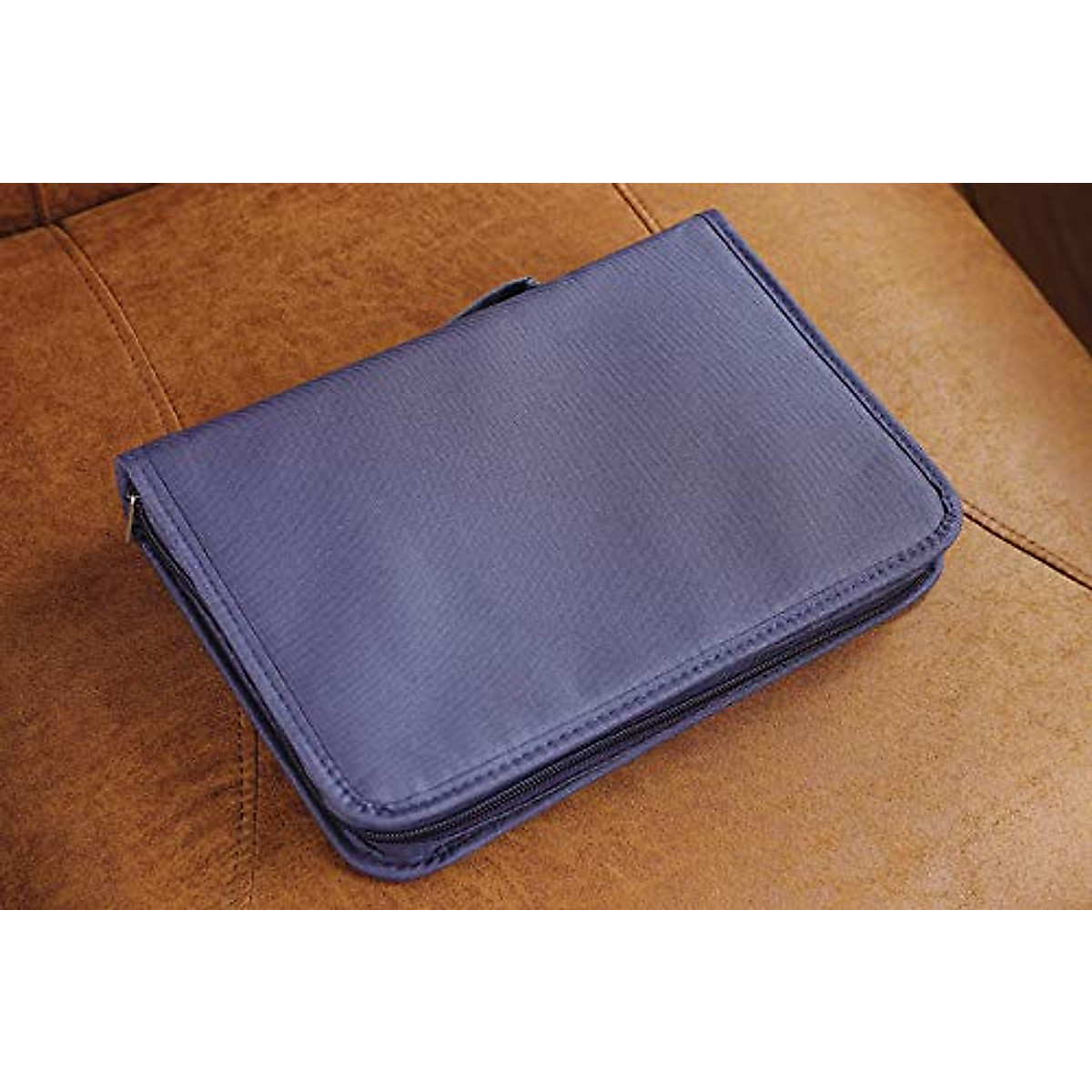 Isaiah 40:31 Eagle Bible Cover, Zippered, with Handle, Canvas, Navy, Large