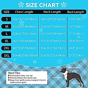 ALAGIRLS Classic Plaid Reversible Dog Winter Coat, Reflective Windproof Dog Vest Clothes, Warm Cotton Lined Pet Snow Jacket Pet Apparel for Cold Weather, Blue L
