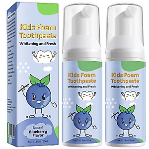 Foam Toothpaste Kids, Toddler Toothpaste with Low Fluoride, Foaming Toothpaste Kids and Mouthwash for Dental Care for Children 3+