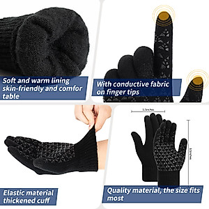 Pleneal 2 Pairs Winter Gloves for Men Women - Upgraded Touchscreen Knit Gloves, Anti-Slip Thermal Gloves, Elastic Cuff