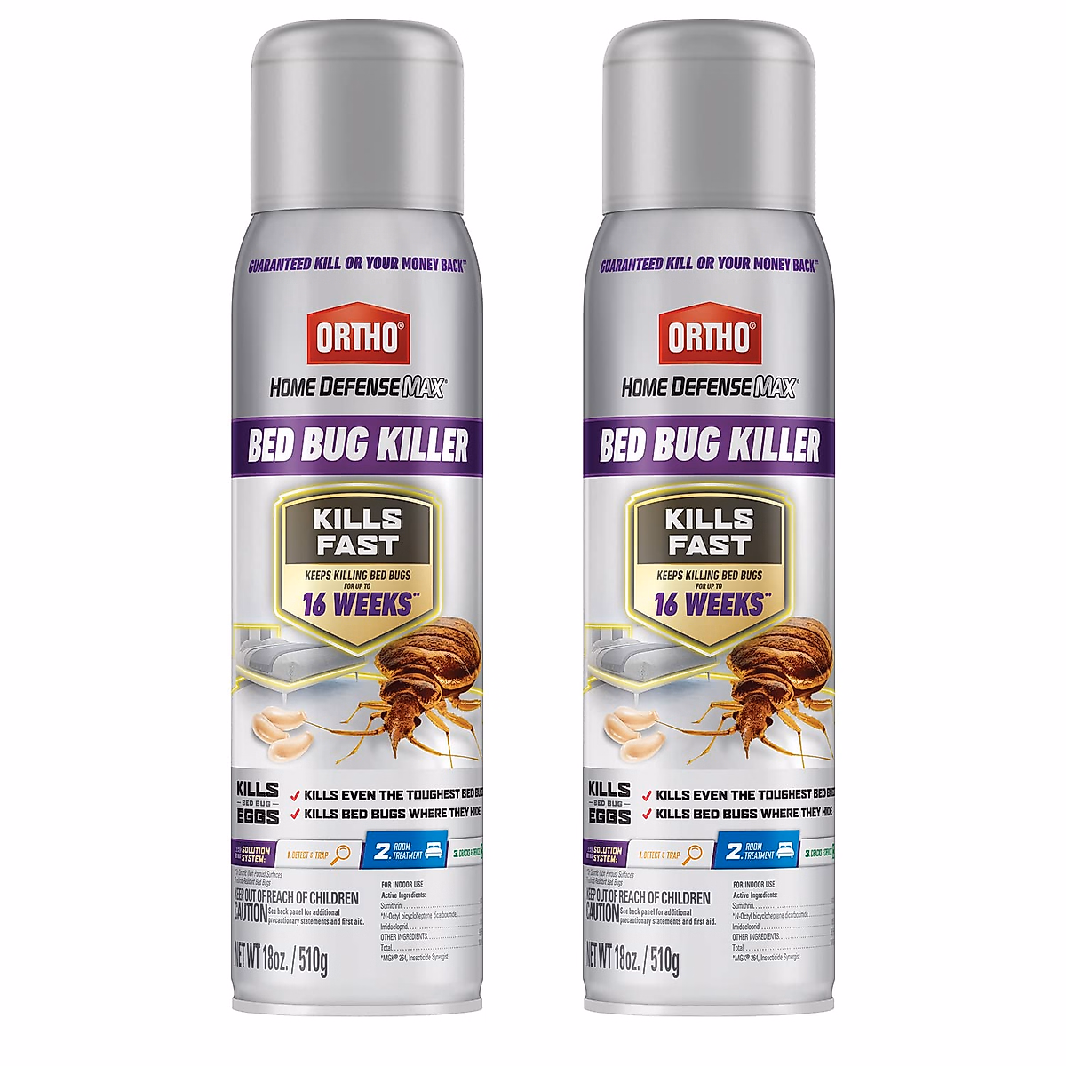 Ortho Home Defense Max Bed Bug Killer - Also Kills Fleas & Brown Dog Ticks, Spot Treatment, 18 oz. (2-Pack)