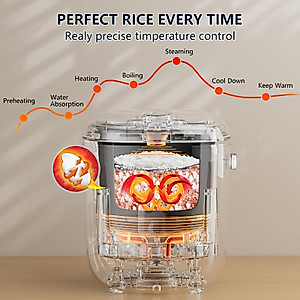 POKAPOKA Mini Rice Cooker 2 Cup Uncooked, Small Travel Rice Cooker with Portable Handle, 24-H Timer Delay, LED Display, 1.2L Non-stick Inner Pot, Aqua