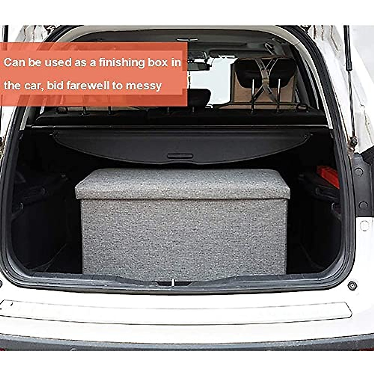 Footstool Storage,Cube Foot Rest Stools,Foldable Storage Boxes Footrest Step Stool,Folding Linen Storage -Table Seat Tray Top Coffee Table,Grey (Grey) (N