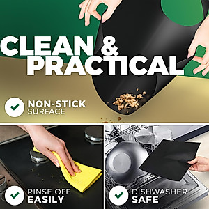 Oven Liners for Bottom Rack of Gas Electric Oven - 4X Large Nonstick Oven Liners - Heavy Duty Reusable Oven Floor Protector Liner - Oven Bottom Mat