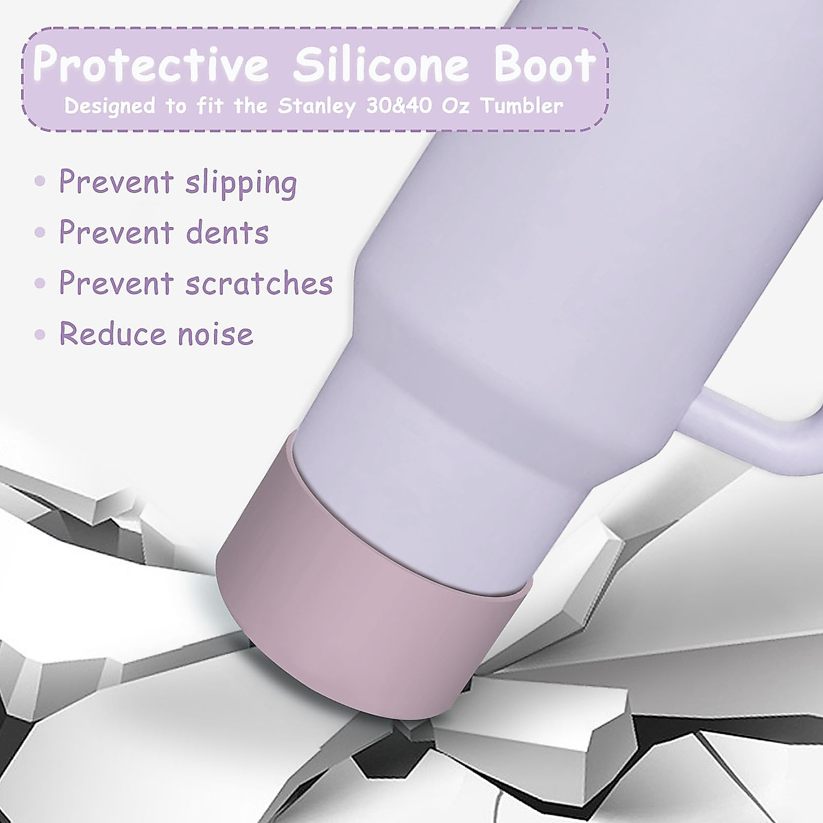 Stanley Cup Accessories Set,Including 2 Pcs 0.4in Straw Cover, 1 Silicone Spill-Proof Stopper Set of 3, 1 Name ID Letter Handle Charm, 1 Silicone Stanley Cup Boot Fits Stanley 40&30 Oz Tumbler (M)