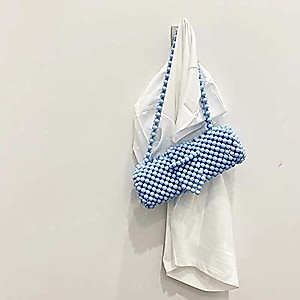 YUSHINY Women Candy Color Beaded Acrylic Handbag Evening Handmade Bags for Wedding Party (Clear)