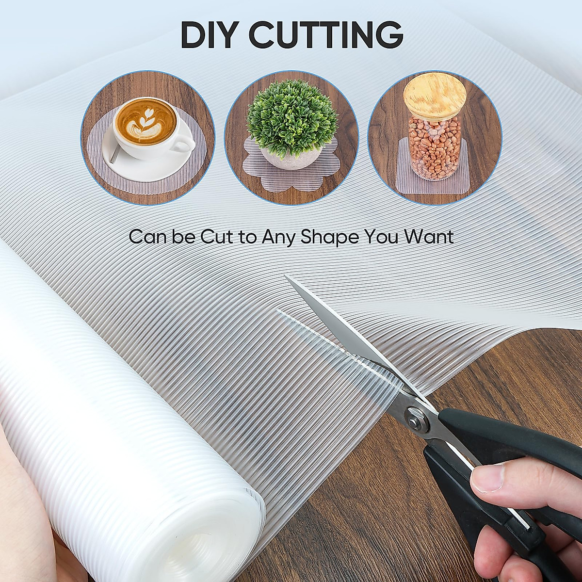 BALEINE Shelf Liner Drawer Liner, 12 in x 20 Ft BPA Free Cabinet Liner Non-Toxic Non-Slip Washable Oil Resistant Kitchen Liners (12''x20', 2 Roll)