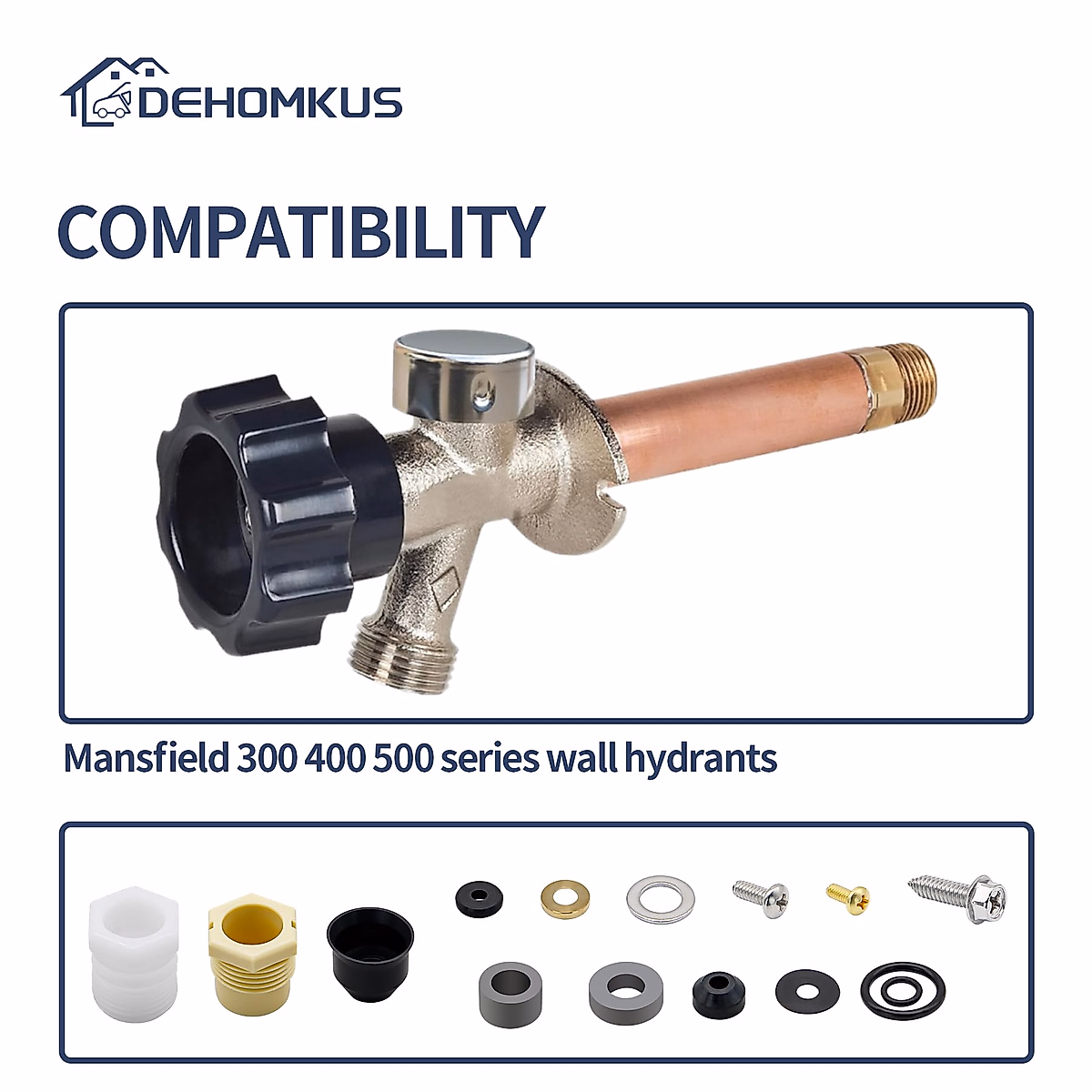 DEHOMKUS 630-7755 Wall Hydrant Repair Kit Compatible with Mansfield Prier Faucet Repair Kit 300 400 500 Series Replacement Pressure Vacuum Breaker Outdoor Faucet Wall Hydrants