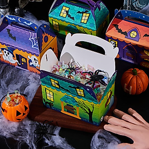 JOYIN 24 PCs 3D Halloween House Cardboard Treat Boxes (6"x6"x3.5") Trick or Treat Candy Boxes Cookies Goodie Bags for Halloween Party Favor Supplies