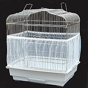 TuHeeHuT Bird Seed Catchers Nylon Mesh Net Cage Cover/Skirt for Parrot Parakeet Macaw Lovebird African Grey (26" 12")