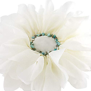 OiseauVoler Decorative Throw Pillow Handmade Luxury Cushion Accent 3D Flower Round Pillow with Insert for Couch Bedroom Home Decor 12 Inch White