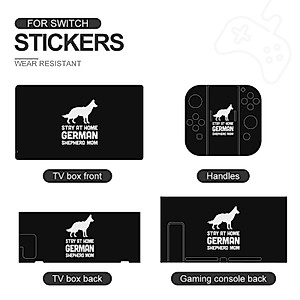 Stay at Home German Shepherd Mom Skin Protective Film Sticker Game Protector Full Wrap Compatible for Nintendo Switch for Switch