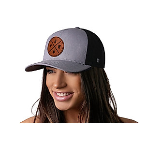 HAKA PNW Hat – Mesh Outdoors Trucker Hat for Men & Women, Adjustable Snapback Baseball Cap, Golf Hat - Synthetic Leather