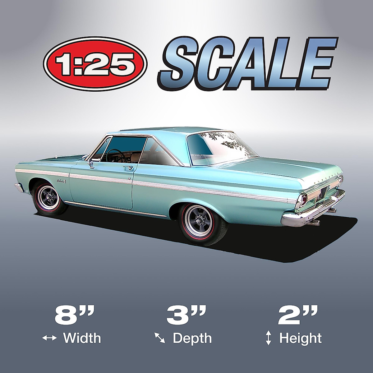 AMT - 1964 Plymouth Belvedere (w/Straight 6 Engine) 2T, 1:25 (AMT1188M), White