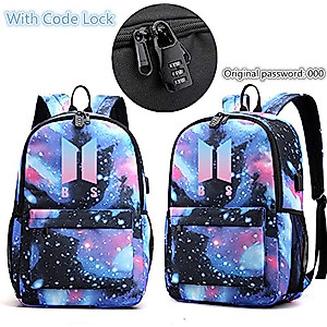 Yongshida Kpop Fashion BTS Jimin SUGE JIN JHOPE TAEHYUNG V Jungkook Colleage Book Bag Stardust Backpack BTS Merchandise