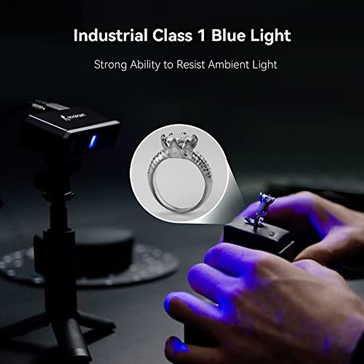Revopoint Mini 3D Scanner for 3D Printing Handheld, Up to 0.02 mm Precision, Industrial Blue Light, Portable 3D Model Scanner for Dental, Jewelry and Small Objects - Standard