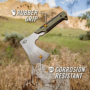 Gerber Gear Pack Hatchet - 3.5" Steel Blade with Full Tang - Camping Hatchet with Included Mountable Nylon Sheath - Sage Green