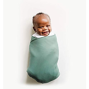 snuggle me Swaddle | Organic Cotton Swaddle Blanket, Soft Stretch, 47 x 47 inches (Moss)