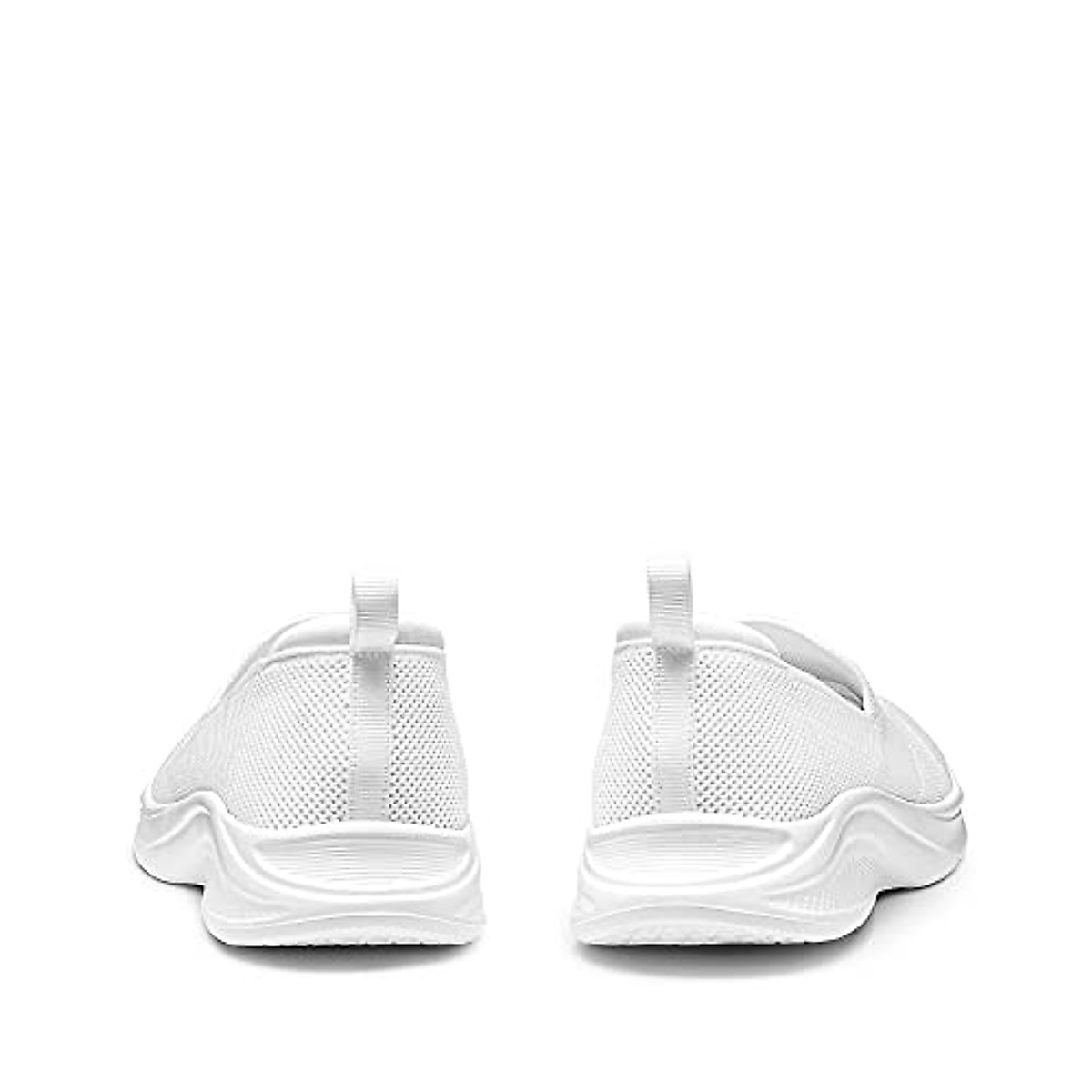 DREAM PAIRS Women's Slip on Walking Shoes, Lightweight Non Slip Sneakers with Removable Insole - Breathable Knit Mesh Upper - Casual Travel Work Jogging Tennis Shoe, White, Size 8.5 SDWS2307W