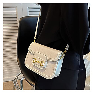 ENMESI Womens Quality PU Leather Shoulder Crossbody Bags Teenage Girls Bag Luxury Square Purses (Color : Black, Size : 8 * 6 * 3inch)