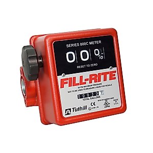 Fill-Rite 807C 3/4" 5-20 GPM 3 Wheel Mechanical Meter, Aluminum, Fuel Transfer Gallon Meter