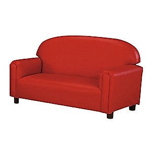 Brand New World Furniture FPVR100 Preschool Premium Vinyl Upholstery Sofa -Red