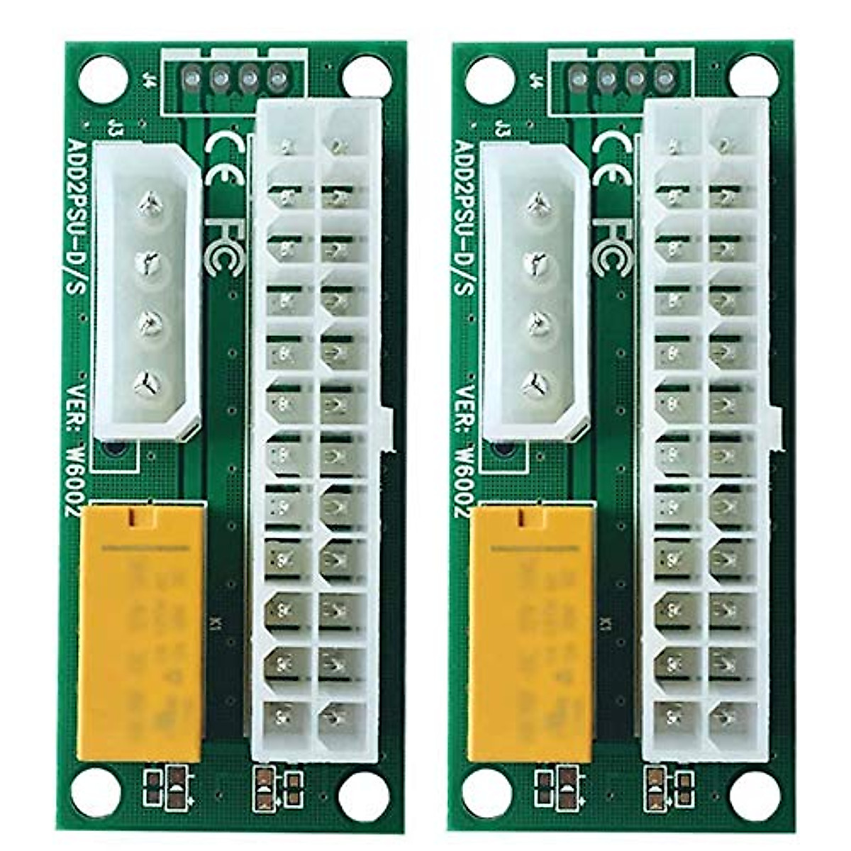 BAY Direct 2-Pack Add2PSU Multiple Power Supply Adapter (ATX 24Pin to Molex 4Pin) and Daisy Chain Connector-Ethereum Mining ETH Rig Dual Power Supply Connector
