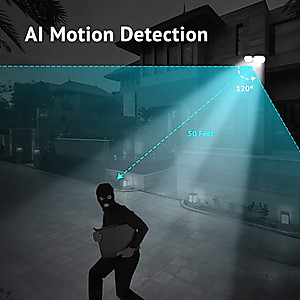 LaView Floodlight Camera with 2600 Lumen LEDs,Security Camera Outdoor 1080P,WiFi Security Cameras Waterproof, Motion Detection, Night Vision, Two-Way Audio and Siren, USA Cloud Service