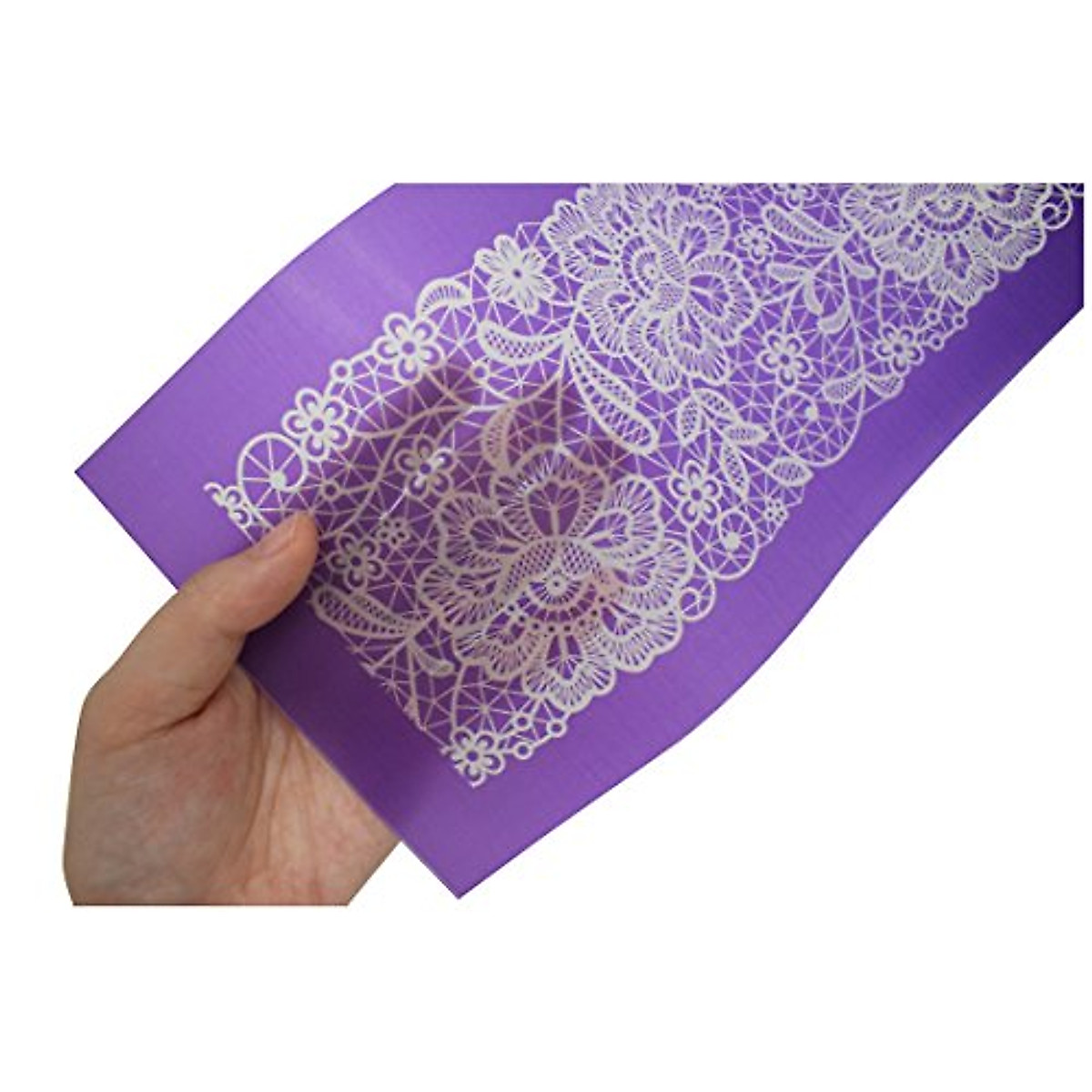 ART KITCHENWARE Flower Mesh Cake Stencils for Royal Icing Peony Cake Lace Stencil for Wedding Cake Decorating Cookie Stencils for Bakery 19"×5.12"