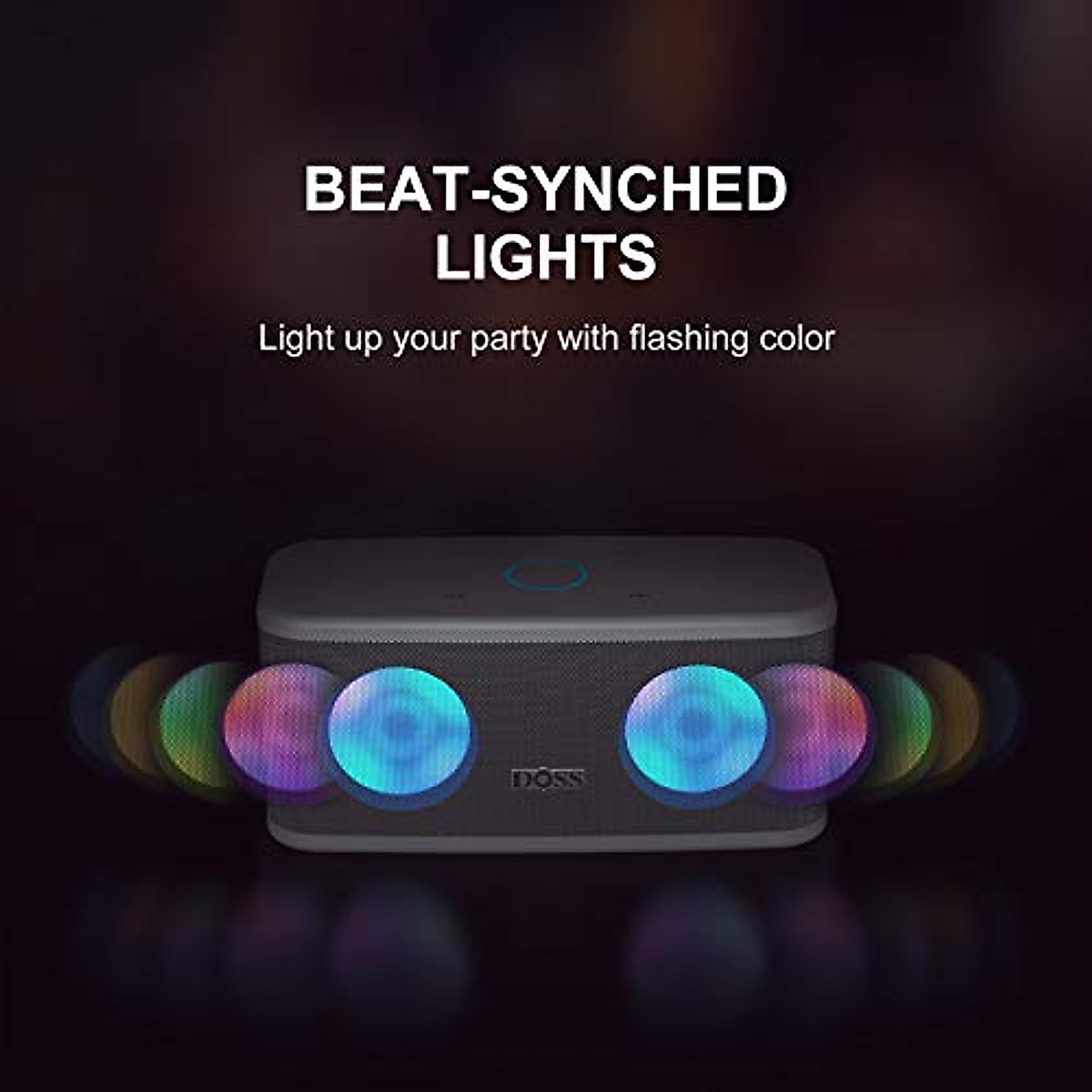 DOSS SoundBox Plus Portable Wireless Bluetooth Speaker with HD Sound and Deep Bass, Wireless Stereo Pairing, Built-in Mic, 20H Playtime, Portable Wireless Speaker for Home, Outdoor, Travel-White