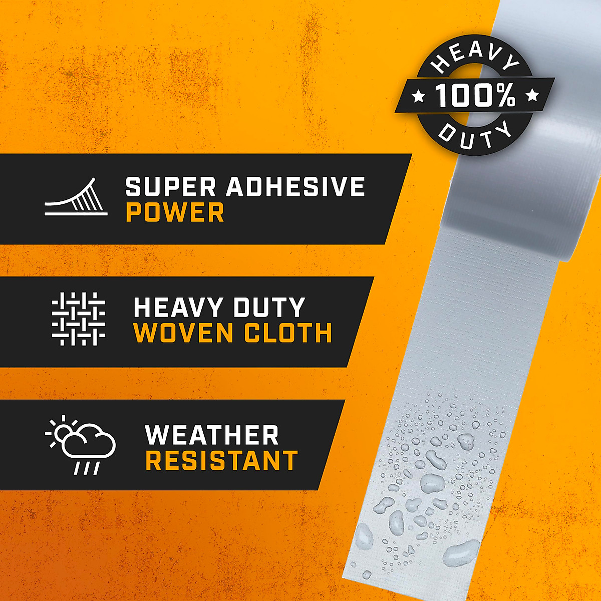 Lockport Duct Tape Heavy Duty Waterproof - 30 Yards x 2 Inch - 12 Roll Pack Silver Duct Tape Bulk - No Residue, Flexible, Strong, All-Weather Tape and Easy Tear - Grey Heavy Duty Duct Tape