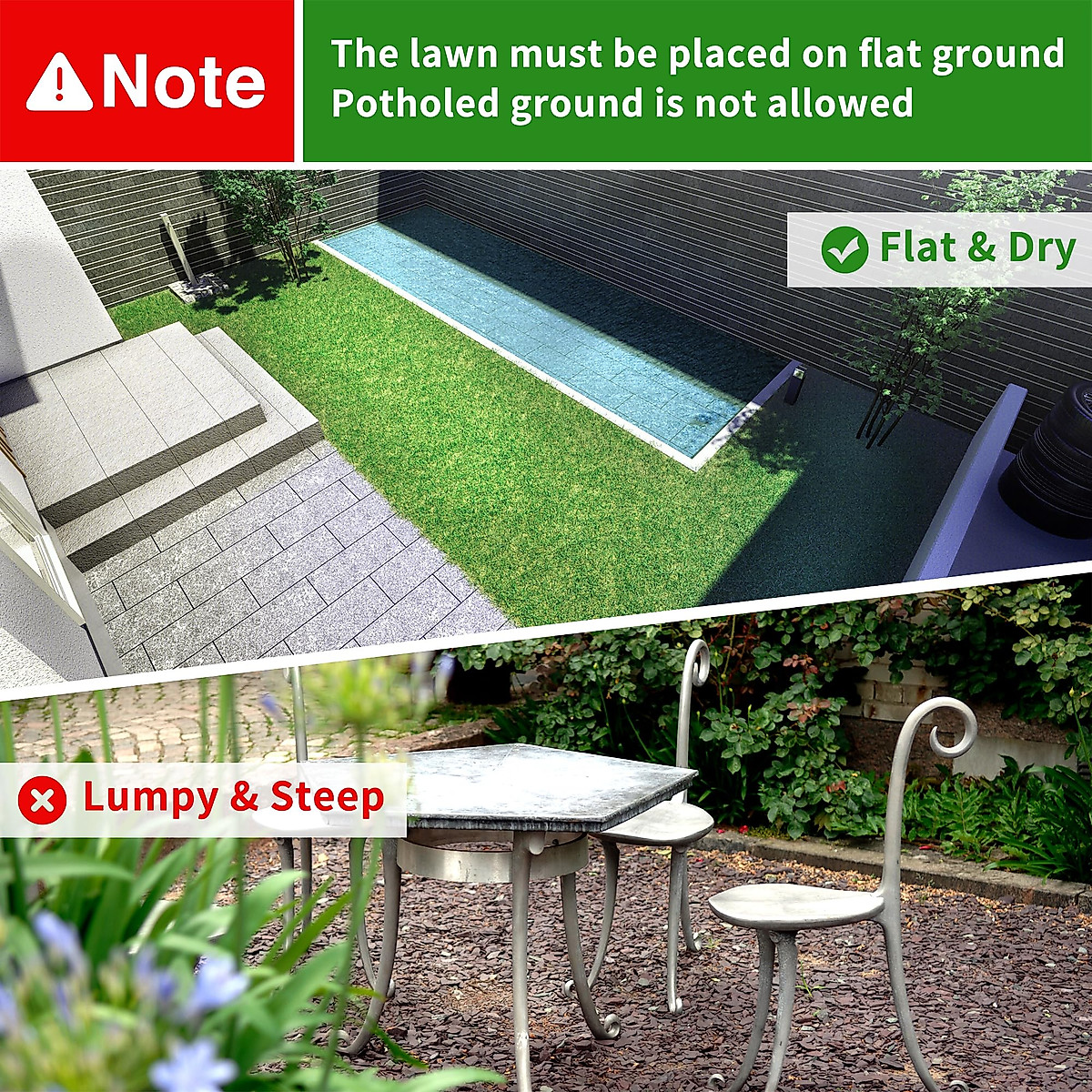 TONAHUTU Artificial Grass Turf Tile, 9 Piece 1'x1' Interlocking Fake Grass Mat Deck Tile Synthetic Grass Turf Green Lawn Carpet for Outdoor Garden Balcony Patio Decor (1.57in Height)