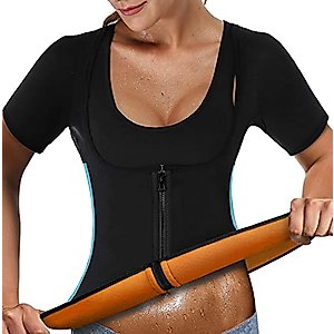 NonEcho Women Sauna Body Shaper Sweat Suit Sleeve Spa Cami Hot Neoprene Slimming Workout Vest Waist Trainer Top