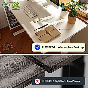 FLEXISPOT EN1 Large Stand Up Desk 55 Inches Whole-Piece Desk Computer Workstation Ergonomic Memory Controller Height Adjustable Standing Desk (White Frame + 55" White Top, 2 Packages)