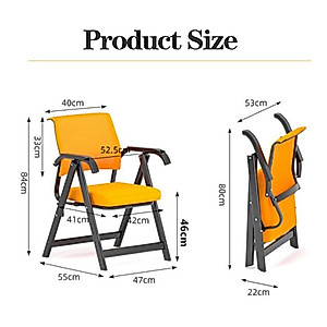 WIGSELBL Mesh Office Chair Ergonomic Computer Desk Chair Foldable Mid Back Stacking Arm Chair,Folding Nesting Chair Conference Room Chair with Padded Fabric Seat (Color : Blue)