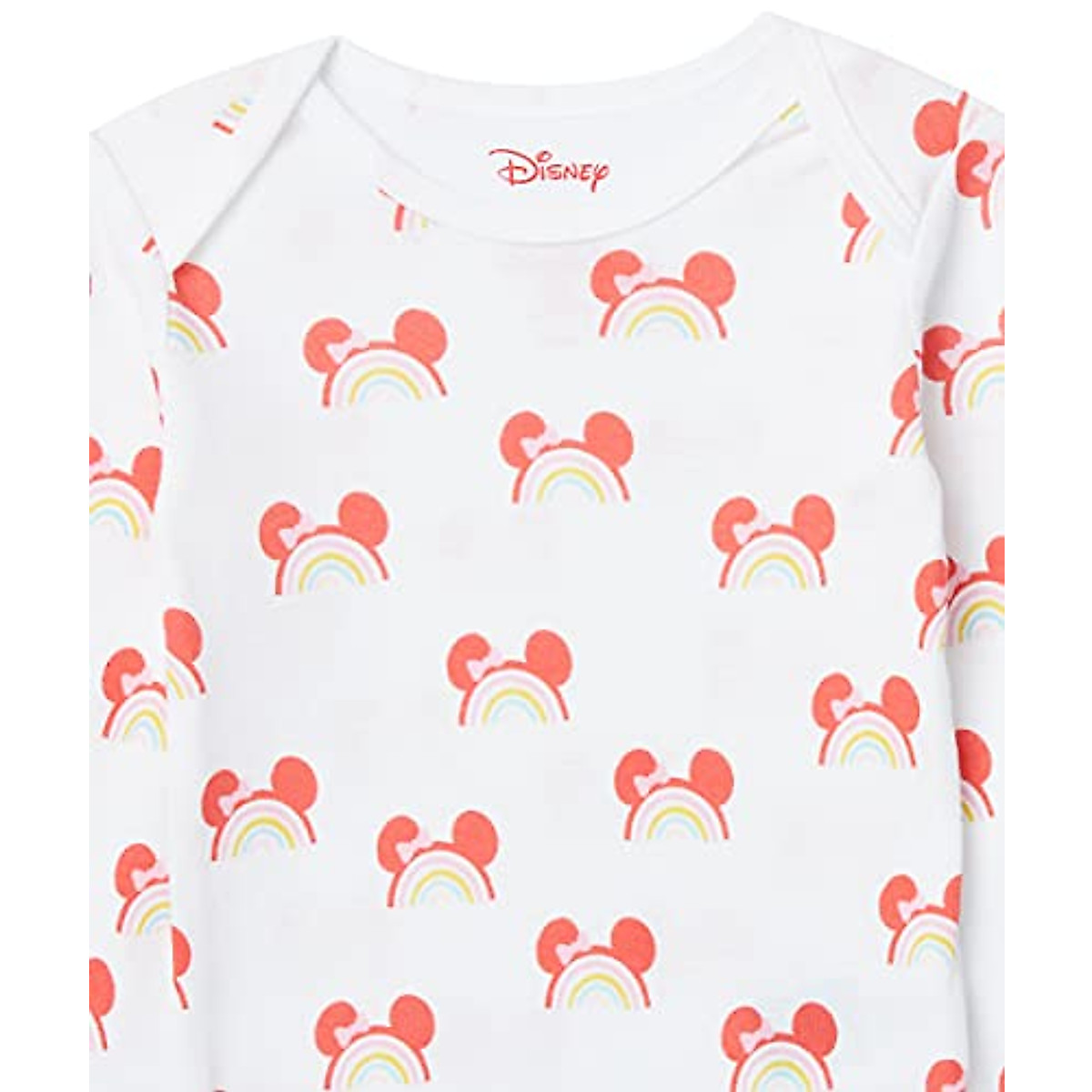 Amazon Essentials Disney | Marvel | Star Wars | Princess Baby Girls' Long-Sleeve Bodysuits, Pack of 5, Minnie Rainbow Chaser, 18 Months