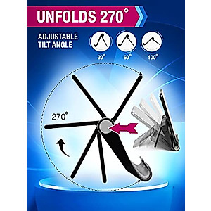 Cell Phone Stand Portable Compact : Cradle, Smartphone Holder, Small Tablet Stand for Office Desk - Black