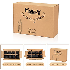 Modwnfy Black Skinny Tumbler with Lids & Straw(8 Pack), 16 Oz Black Tumblers in Bulk, Mate Black Tumblers, Acrylic Matte Tumbler, Reusable Cups with Lids & Straw, Plastic Tumbler Cups for DIY Gift