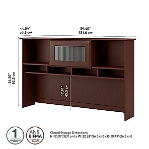 Bush Furniture Cabot 60W Hutch, Harvest Cherry