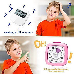 Secura 60-Minute Visual Timer, Silent Study Timer for Kids and Adults, Time Clocks, Time Management Countdown Timer for Teaching