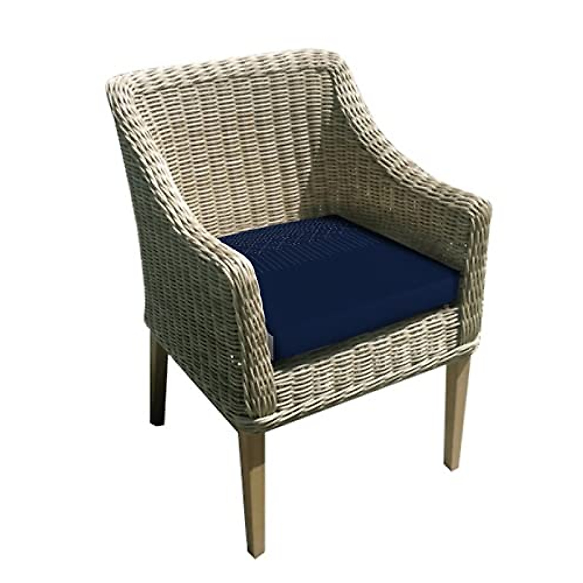 Navy Blue Outdoor Waterproof Cushion Chair Cover Set of 2 Abstract Minimalistic Geometric Stripes Patio Furniture Sofa Couch Seat Cushions Protector Slipcover with Ties, 20''x18''x4''