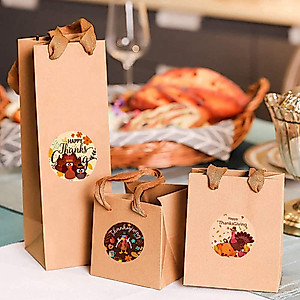 Turkey Happy Thanksgiving Stickers 500Pcs 1.0 Inch Autumn Turkey Label Stickers with 8 Style Turkey Patterns Great Thanksgiving Party Favor Self-Adhesive Sticker Roll for Kids Thanksgiving Card Decor