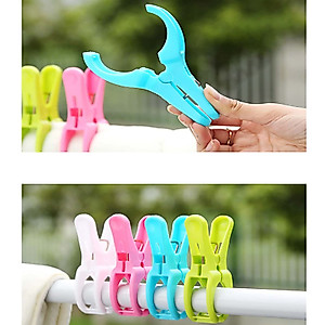 Loialpupy Beach Towel Clips Windproof Clip for Towel Bath Towel Blanket Clothes Beach Towel Table Clothes Peg White Pink Green Blue (4pcs)