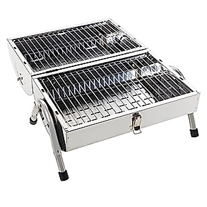 Wolfgang Puck Stainless Steel Portable Charcoal Grill (Renewed)