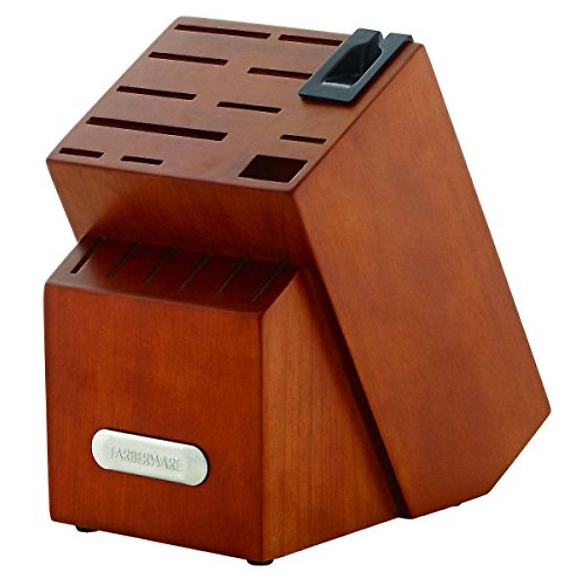 Farberware 18-Piece Forged Stainless Steel Kitchen Knife Set with Wood Block, High-Carbon Stainless Steel Knives, Razor Sharp Knife Set with Ergonomic Handles, Cherry Block