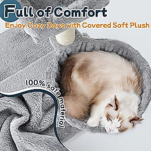 rabbitgoo Cat Tree for Indoor Cats, 33" Cat Tower Condo with Scratching Posts for Kittens, Small Cat Climbing Stable Stand with Toys & Plush Perch for Feline Play Rest, Multi-Level Pet Activity Center